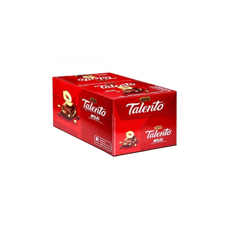 CHOCOLATE TALENTO LEITE C/AVELA C/12X85G *CP02 - Ferros Doces
